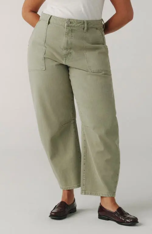 Warp + Weft Bna Soft Curve Barrel Jeans - Laurel Green