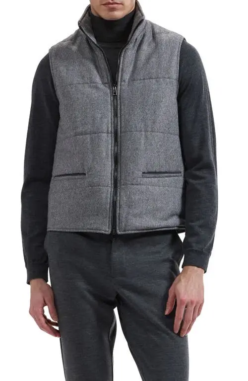 Bugatchi Wool Blend Padded Vest - Stone