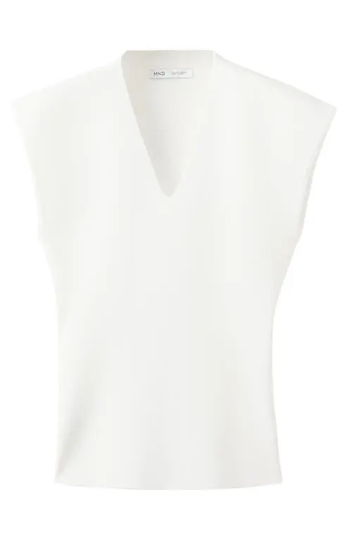 Mango V-neck Knit Top - White