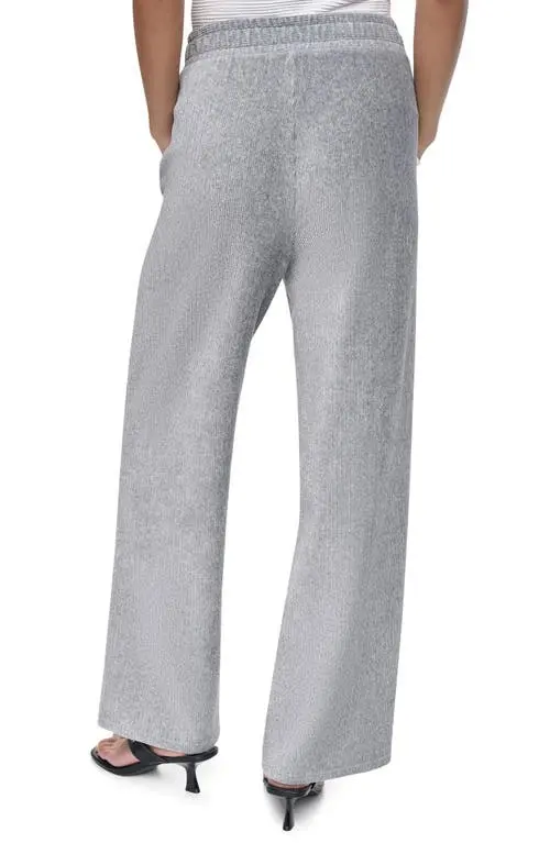 Dkny Metallic Velvet Wide Leg Pants - Feather Heather