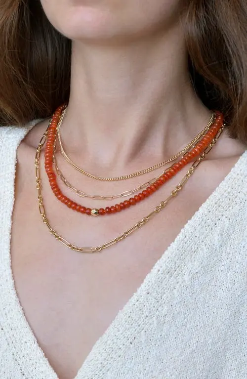 Anzie Boheme Smooth Carnelian Beaded Necklace