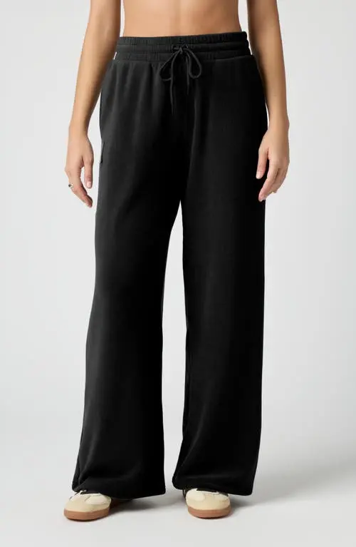 FLORENCE BY MILLS Polar Fleece Wide Leg Sweatpants - Black