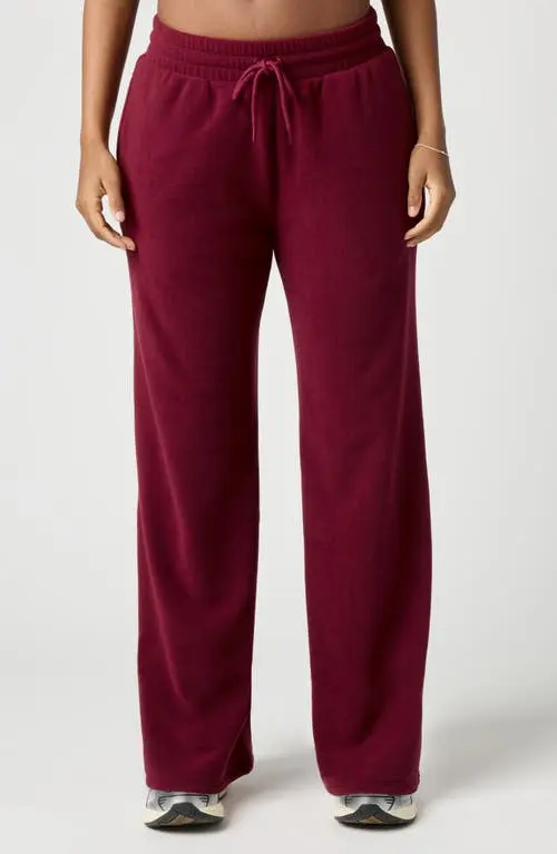 FLORENCE BY MILLS Polar Fleece Wide Leg Sweatpants - Mulberry
