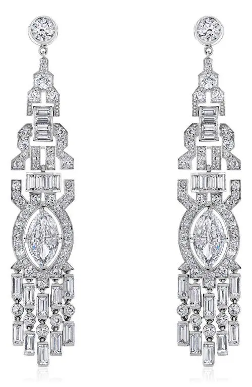 MINDI MOND Haute Joaillerie Platinum Diamond Drop Earrings