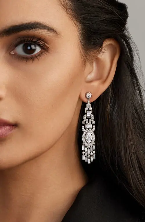 MINDI MOND Haute Joaillerie Platinum Diamond Drop Earrings