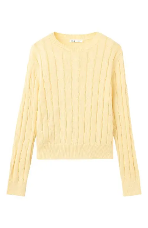 Mango Cable Stitch Sweater - Pastel Yellow