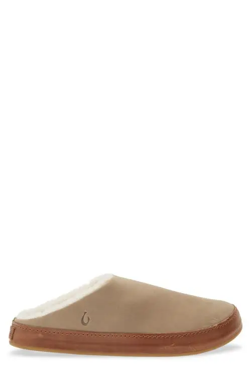Olukai Lolii Genuine Shearling Lined Slipper - Clay/tan
