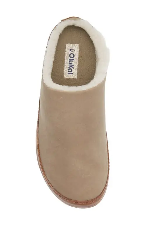 Olukai Lolii Genuine Shearling Lined Slipper - Clay/tan