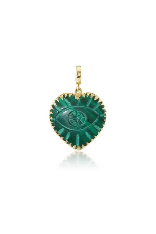 CHRISTINA ALEXIOU 14k Yellow Gold Evil Eye Heart Charm