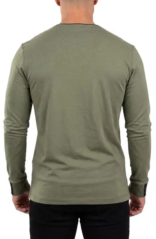 MACEOO Edison Stretch Cotton Long Sleeve V-neck T-shirt