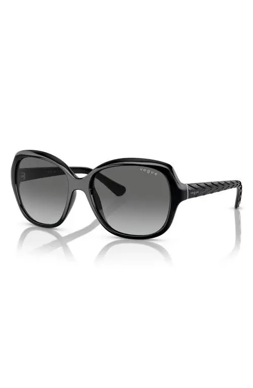 VOGUE 56mm Gradient Square Sunglasses - Black/grey Gradient