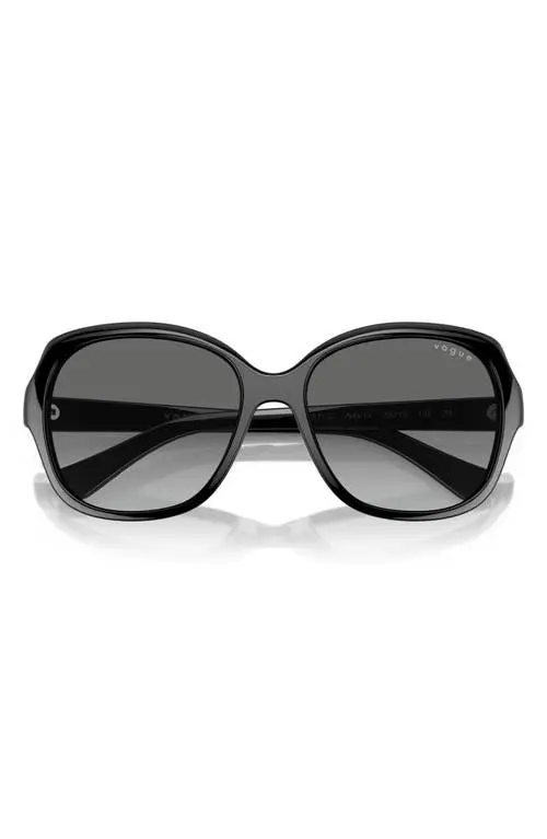 VOGUE 56mm Gradient Square Sunglasses - Black/grey Gradient