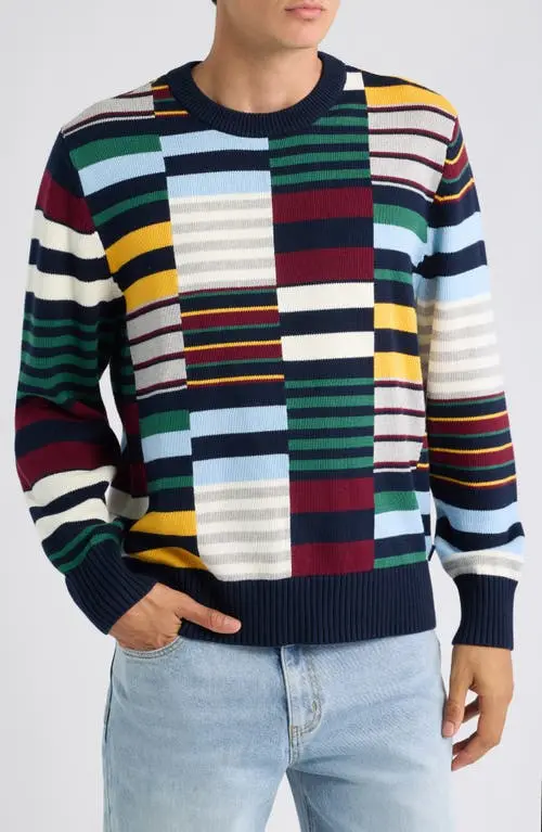 ROWING BLAZERS Colorblock Striped Crewneck Sweater - Multi-color