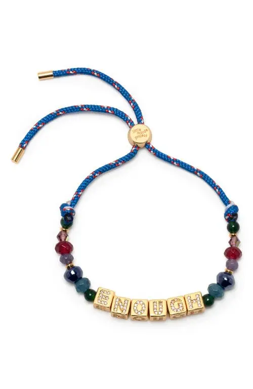 LITTLE WORDS PROJECT Enough Cubic Zirconia Letter Block Beaded Cord Bracelet - Gold