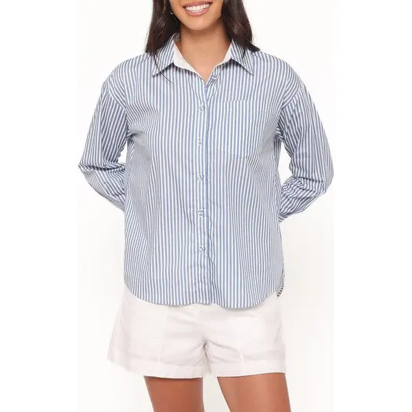 PETAL & PUP Jackson Striped Button Up Cotton Shirt