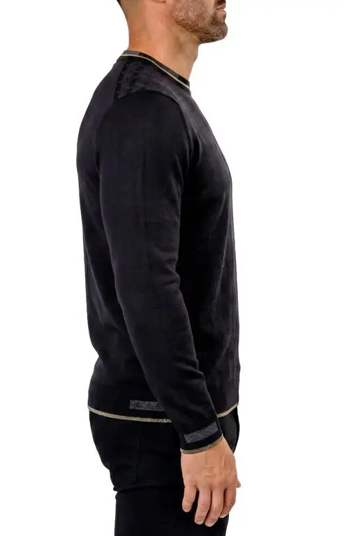 MACEOO Check Textured Crewneck Sweater