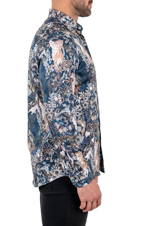 MACEOO Fibonacci Contemporary Fit Silk Button-up Shirt