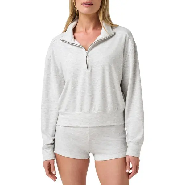 Travis Mathew Cloud Half-zip Pullover - Heather Light Grey