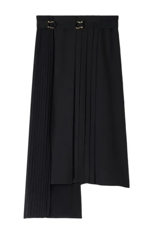 Sandro Long Asymmetrical Pleated Skirt
