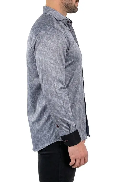 MACEOO Pintuck Textured Cotton Button Up Shirt