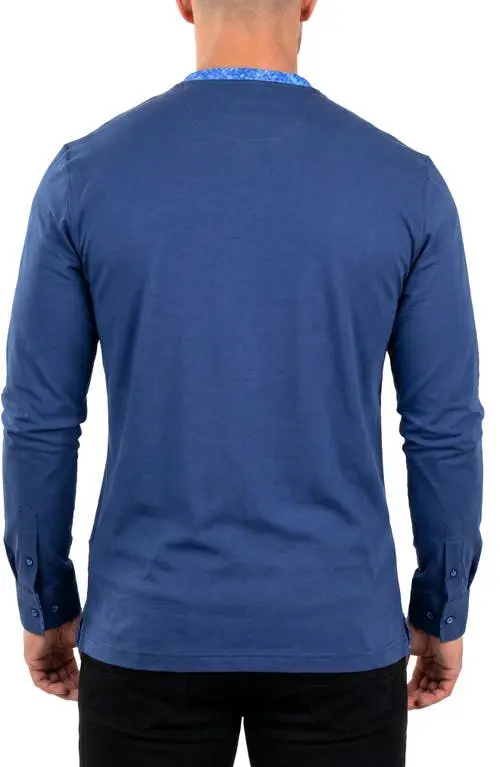 MACEOO Edison Stretch Cotton Long Sleeve V-neck T-shirt