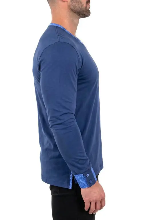 MACEOO Edison Stretch Cotton Long Sleeve V-neck T-shirt