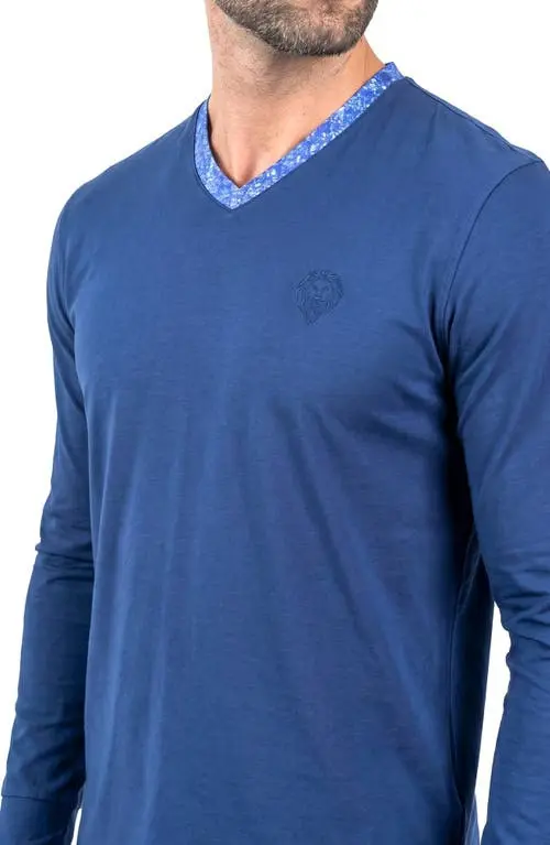 MACEOO Edison Stretch Cotton Long Sleeve V-neck T-shirt