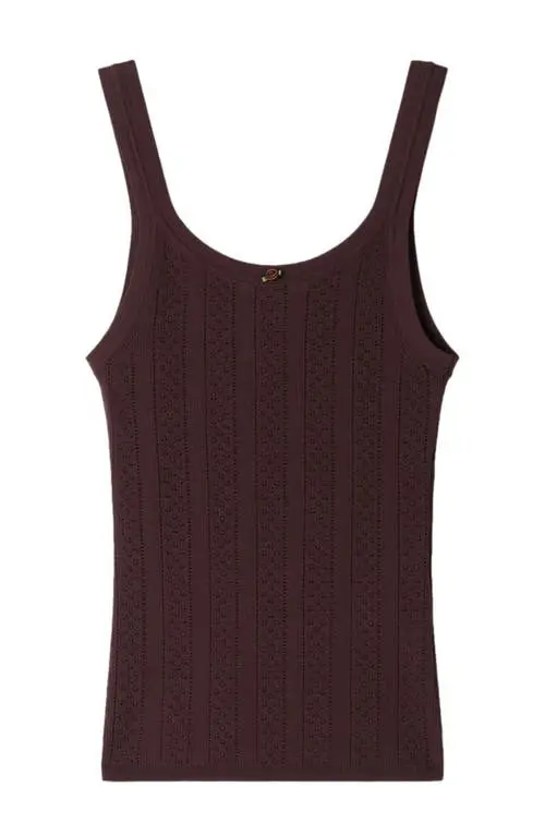 Sandro Pointelle Knit Vest Top With Bow Detail