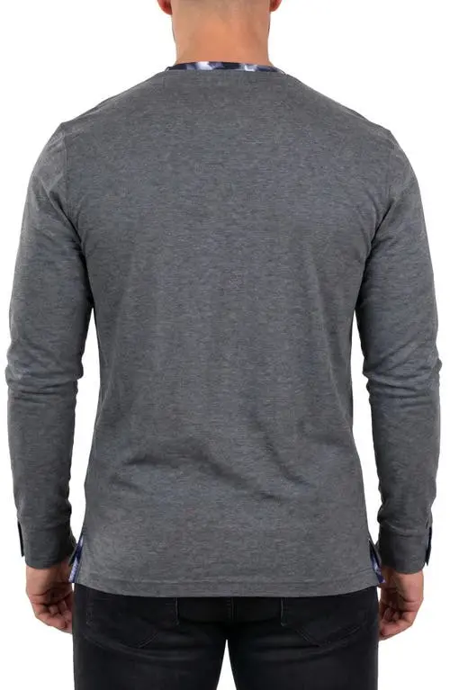 MACEOO Edison Stretch Cotton Long Sleeve V-neck T-shirt