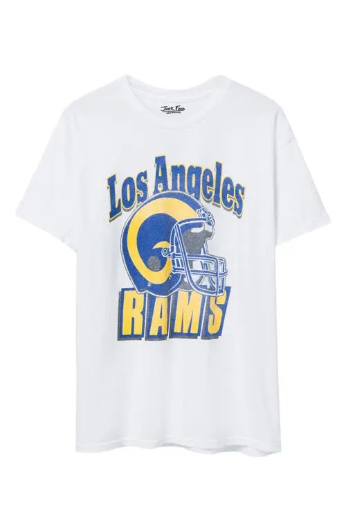 Junk Food Los Angeles Rams Throwback Helmet Cotton Graphic T-shirt - White