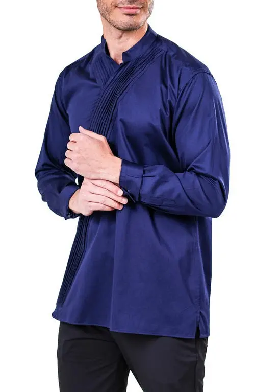 MACEOO Kymono Asymmetric Pleat Button-up Shirt
