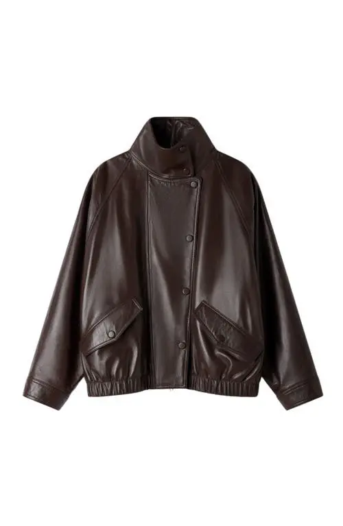 Sandro Oversized Leather Jacket