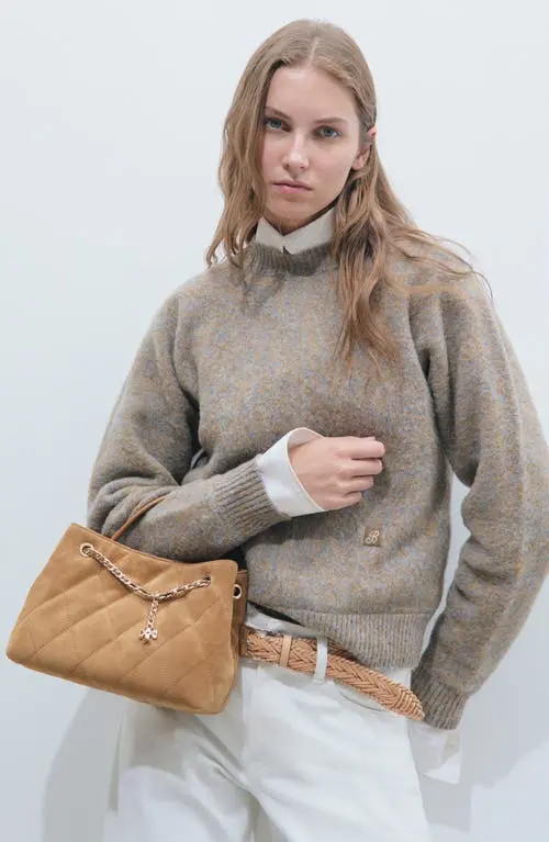 Tory Burch Small Fleming Suede Carryall Tote