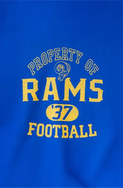 Junk Food Los Angeles Rams Property Of Flea Market Crewneck Sweatshirt - Royal