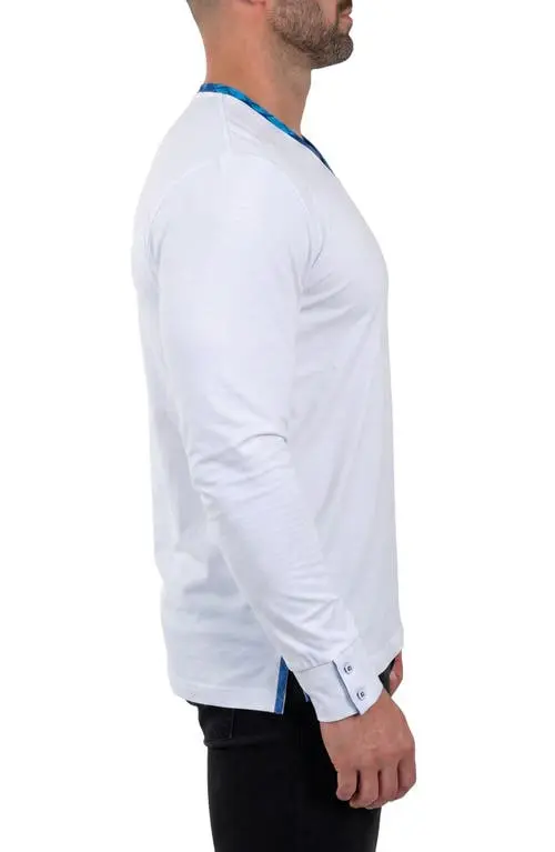 MACEOO Edison Stretch Cotton Long Sleeve V-neck T-shirt