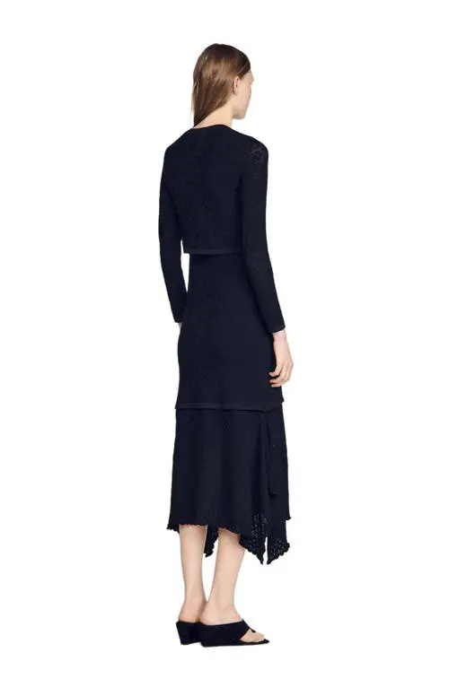 Sandro Decorative Pointelle Cardigan