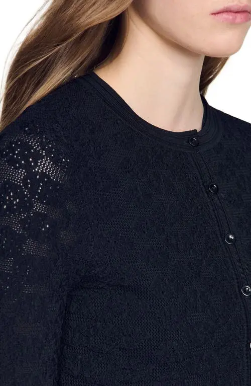 Sandro Decorative Pointelle Cardigan