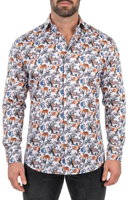 MACEOO Fibonacci Contemporary Fit Cotton Button-up Shirt