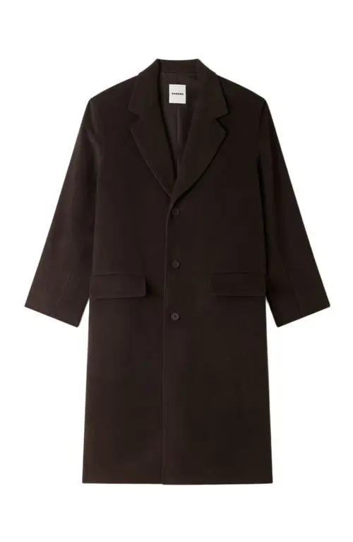 Sandro Long Wool And Cashmere Coat