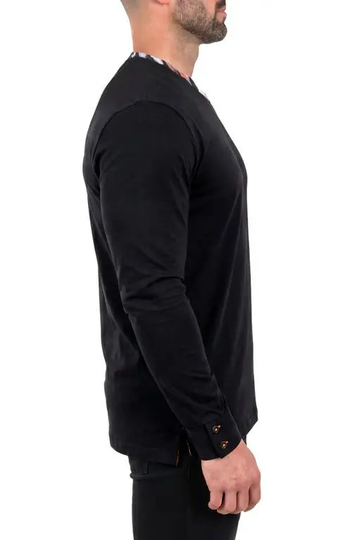 MACEOO Edison Stretch Cotton Long Sleeve V-neck T-shirt