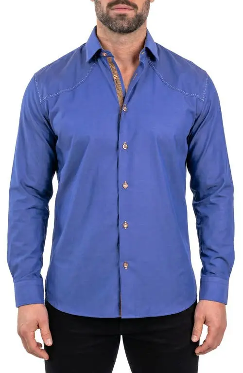 MACEOO Punto Cotton Long Sleeve Dress Shirt