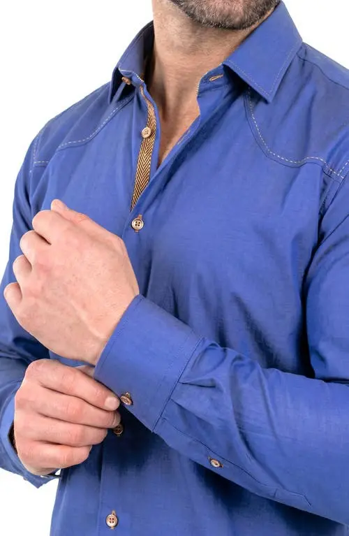 MACEOO Punto Cotton Long Sleeve Dress Shirt