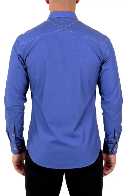 MACEOO Punto Cotton Long Sleeve Dress Shirt