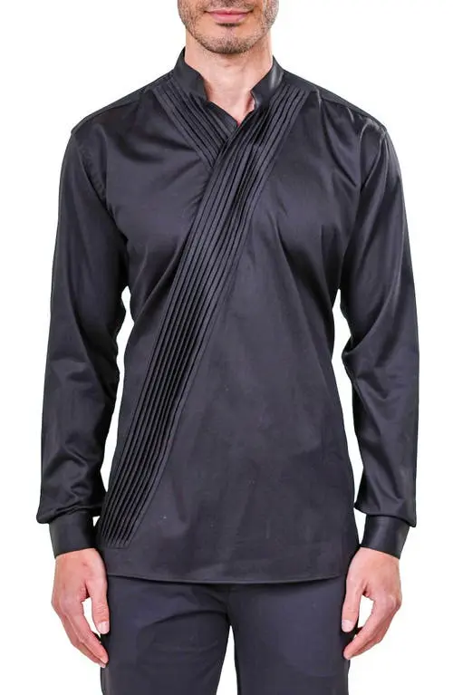 MACEOO Kymono Asymmetric Pleat Button-up Shirt