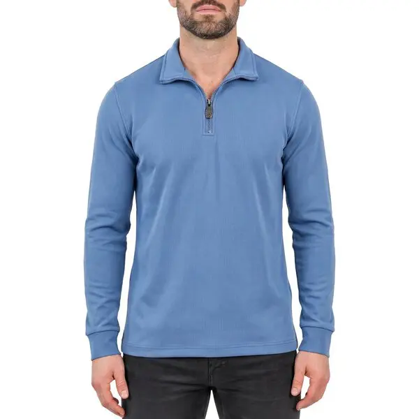 MACEOO Mercerized Cotton Quarter Zip Sweater