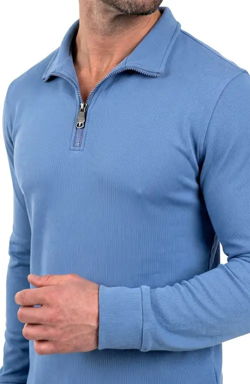 MACEOO Mercerized Cotton Quarter Zip Sweater