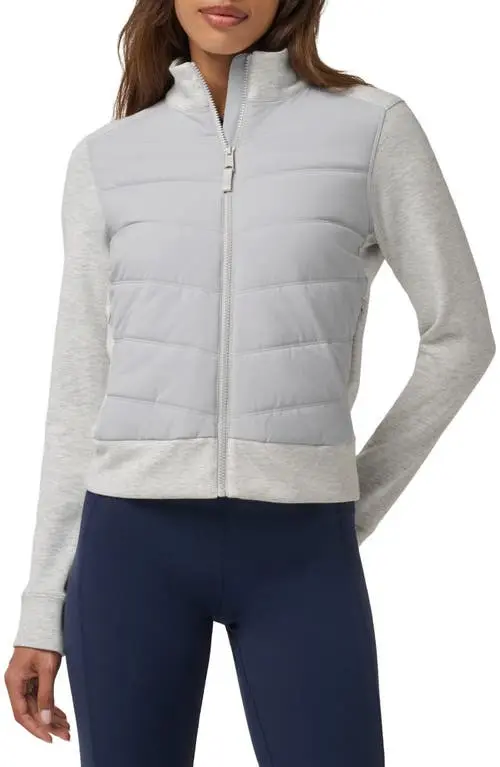 Travis Mathew Skyloft Soft Quilted Performance Jacket - Heather Light Grey