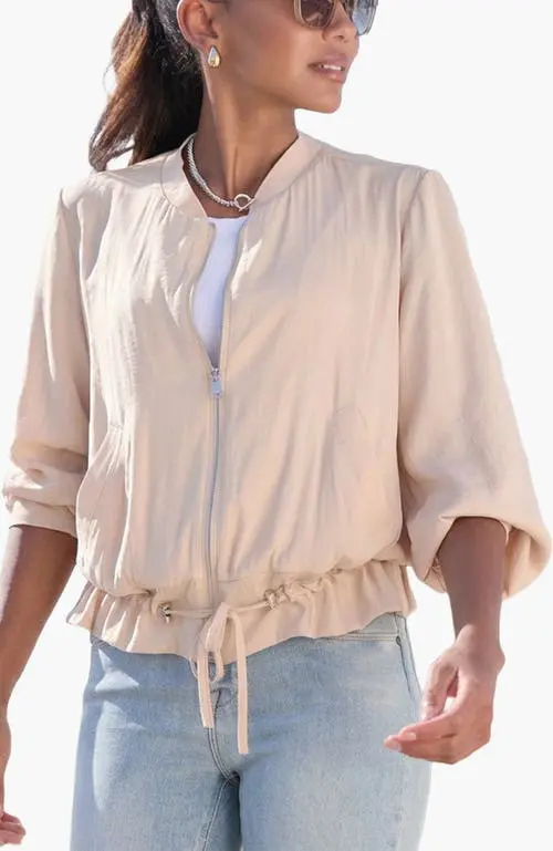 LASCANA Zip-up Drawstring Bomber Jacket
