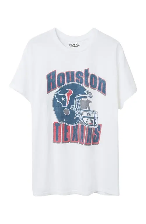 Junk Food Houston Texans Throwback Helmet Cotton Graphic T-shirt - White