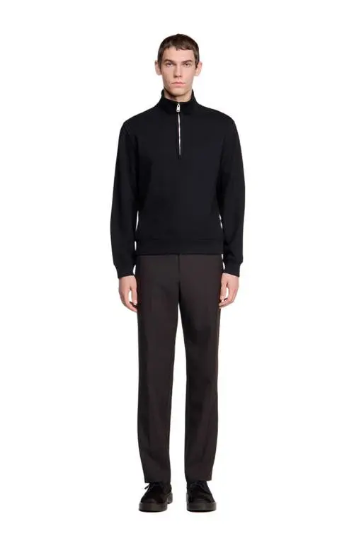 Sandro Boxy Sweater With Standing Collar